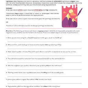 6th Grade Pronoun Practice | Education.com