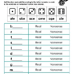 Roll a Word | Education.com
