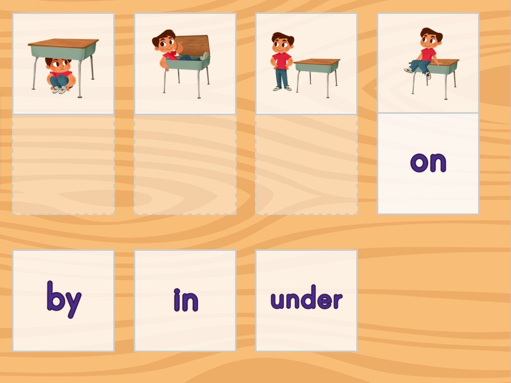 Positional Words Matching Game Game Education