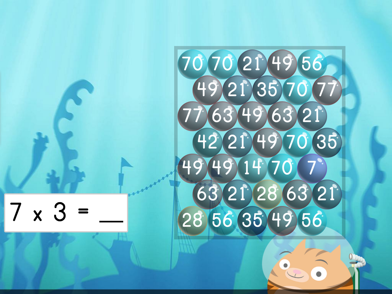 Seven Times Tables Practice Game Education