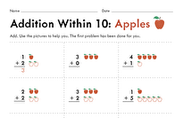 Addition Within 10: Fruits and Vegetables | Education.com