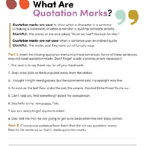 Quotation Marks Practice | Education.com