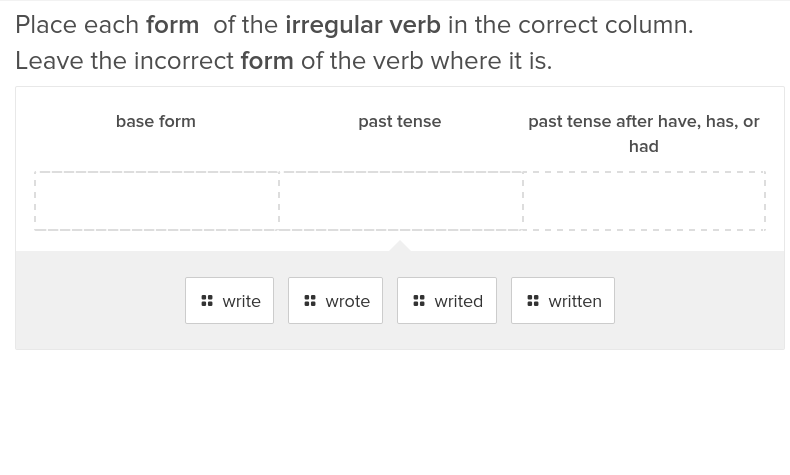 Irregular Verbs 3 | Exercise | Education.com