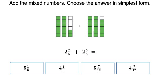 4th Grade Adding Mixed Number Online Exercises | Education.com