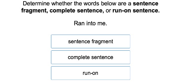Common Core Complete Sentence Online Exercises | Education.com