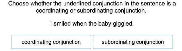 Subordinating Conjunction Exercises | Education.com