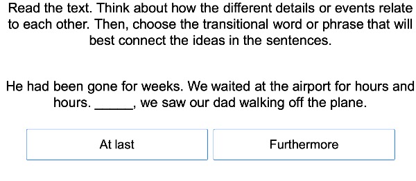 5th Grade Transition Word Exercises | Education.com