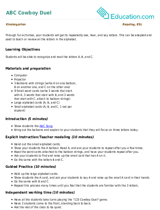 Kindergarten Reading & Writing Lesson Plans | Page 5 | Education.com