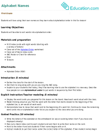 K - 1st Grade Alphabet Lesson Plans | Education.com