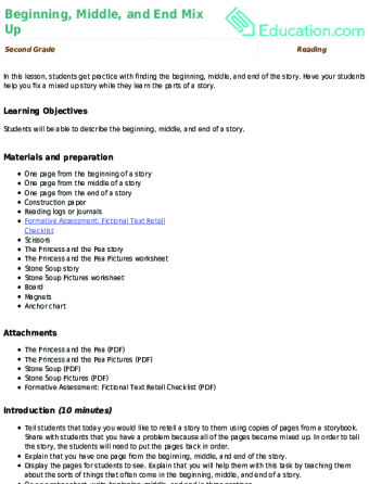 Beginning, Middle, and End Mix Up Lesson Plan | Lesson Plan | Education.com