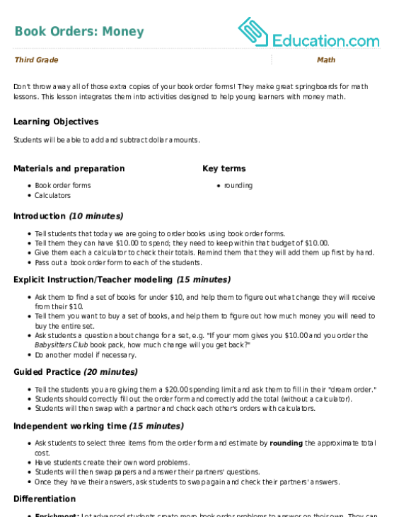 3rd Grade Math Lesson Plans| Page 3 | Education.com