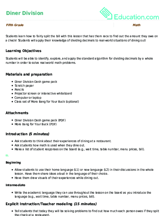 2nd - 5th Grade Math Lesson Plans | Education.com