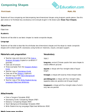 2D Shape EL Support Resource Educational Resources | Education.com