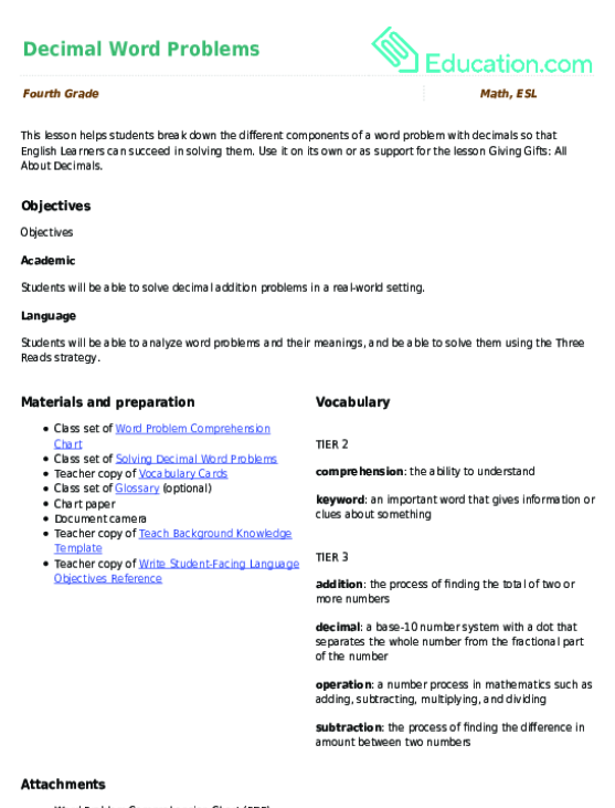 2nd - 5th Grade Math Lesson Plans | Education.com