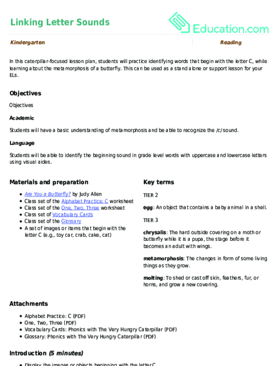 Letter C Lesson Plans | Education.com