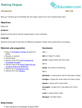 solid-shapes Lesson Plans | Education.com