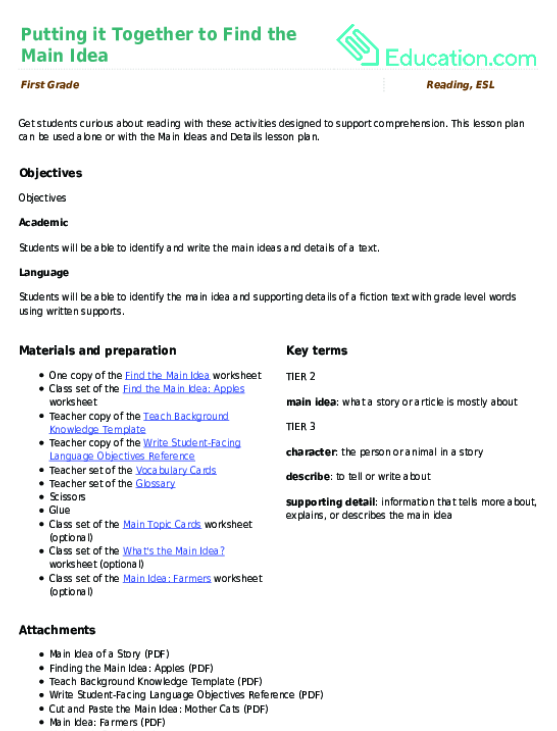 1st Grade Analyzing Story Structure Lesson Plans | Education.com