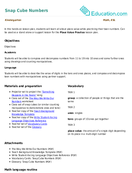 place-value-and-two-digit-numbers Lesson Plans | Education.com