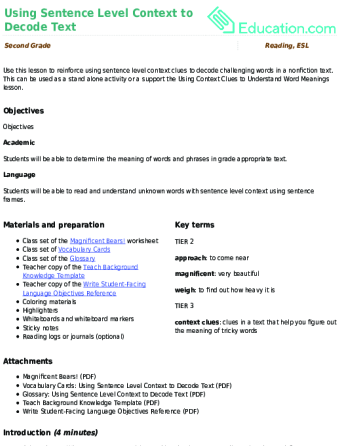 2nd Grade Nonfiction Text Feature Lesson Plans | Education.com