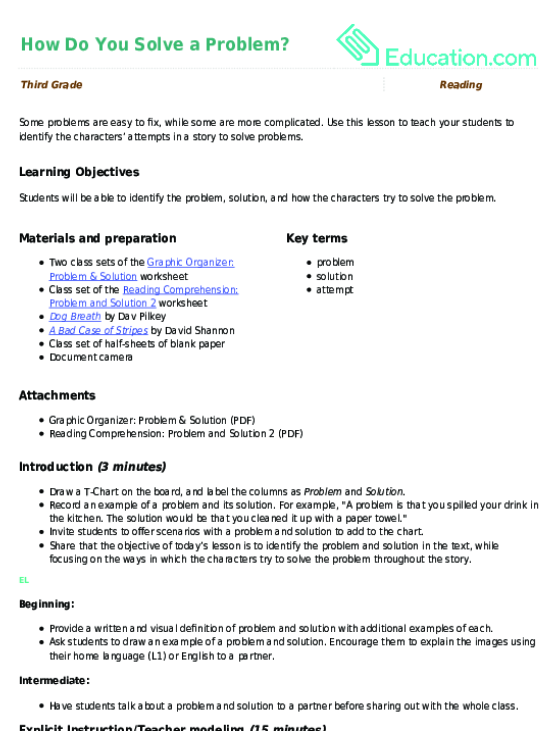 Free Printable Lesson Plans for 3rd Grade| Page 7 | Education.com