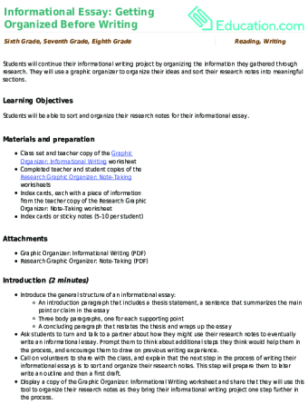 7th Grade Writing Lesson Plans | Education.com