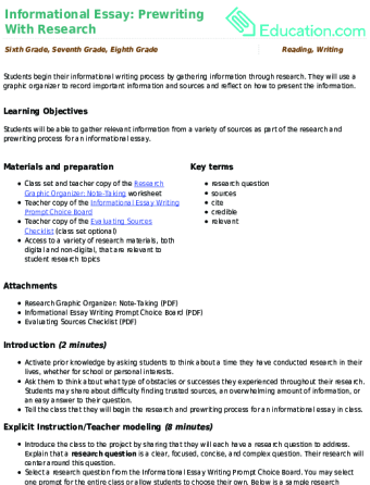 7th Grade Writing Lesson Plans | Education.com