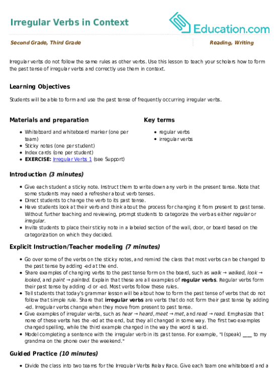 Free Printable Lesson Plans for 3rd Grade| Page 12 | Education.com