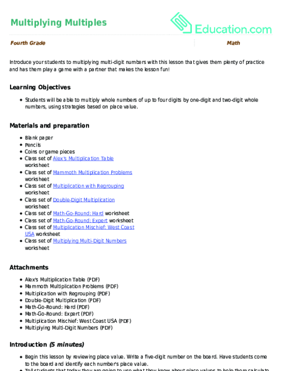 2nd - 5th Grade Math Lesson Plans | Education.com