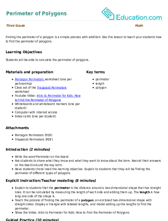 3rd Grade Math Lesson Plans| Page 4 | Education.com