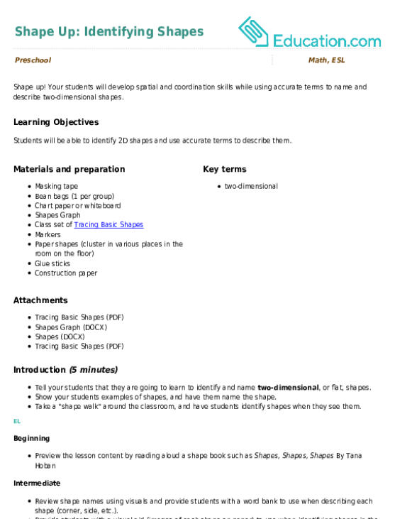 solid-shapes Lesson Plans | Education.com