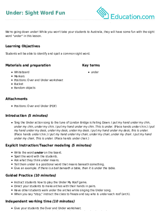 K - 1st Grade Spelling Lesson Plans | Education.com