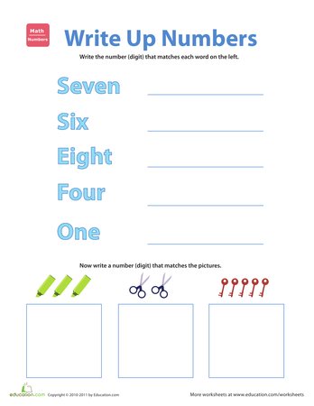 Know Your Numbers | Printable Workbook | Education.com