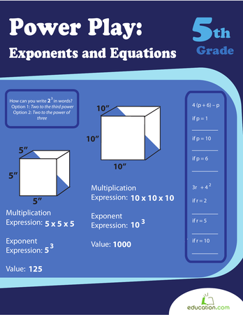 5th Grade Exponents and Root Workbooks | Education.com
