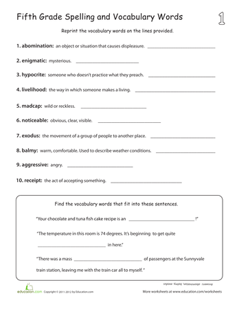 Voracious Vocabulary | Printable Workbook | Education.com